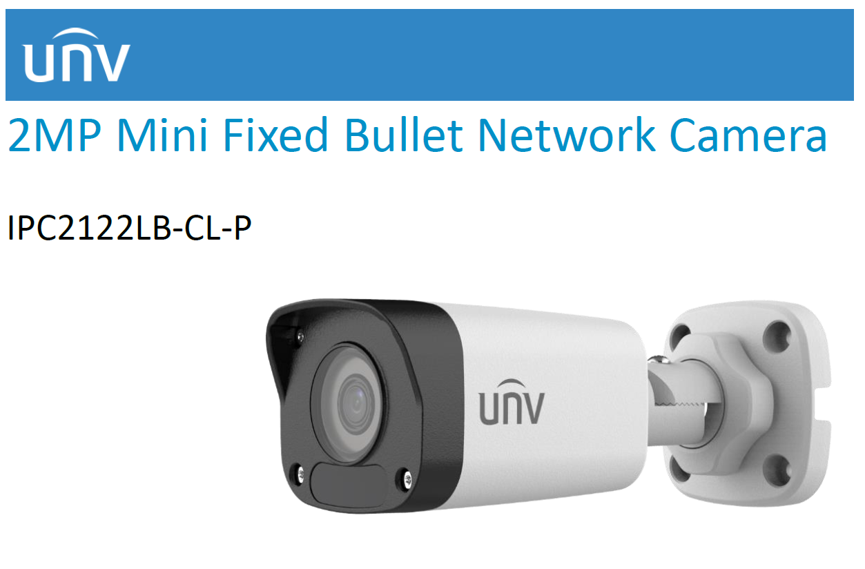 UNV IPC2122LB-CL-P 2.0MP/4mm/40m IR BULLET IP CAMERA